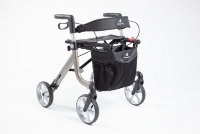 Rehasense Space LX Rollator with Bag, Seat & Backrest 4-Wheeled Outdoor ...