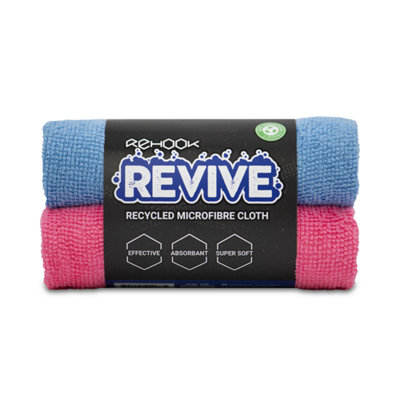 Rehook Revive Recycled Microfibre Cloth x2 - Bike, Car, Home Cleaning & Polishing Cloths, Streak ...