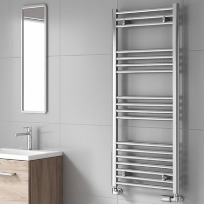 Reina Capo Flat Chrome Bathroom Heated Towel Rail 1000 x 400mm ...