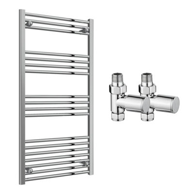 Reina Capo Flat Chrome Bathroom Heated Towel Rail 1200 x 600mm with ...