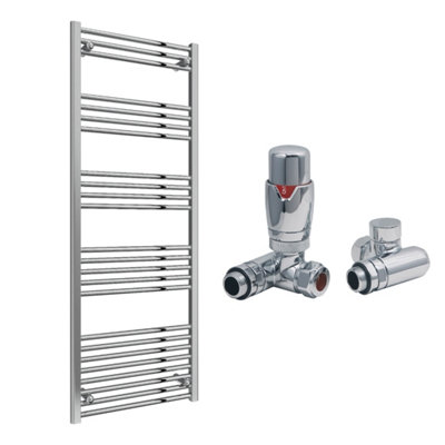 Reina Capo Flat Chrome Bathroom Heated Towel Rail 1800 x 600mm with ...