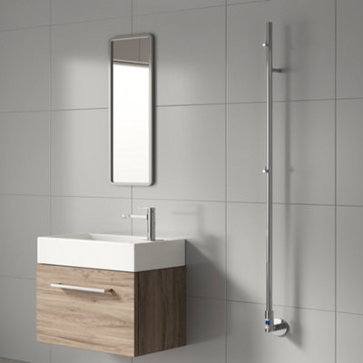 Reina Ines Electric Pole Towel Rail Radiator IPX4 with Timer 1500mm ...