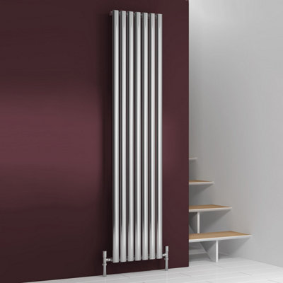 Reina Nerox Polished Stainless Steel Vertical Radiator 1800x413mm | DIY ...