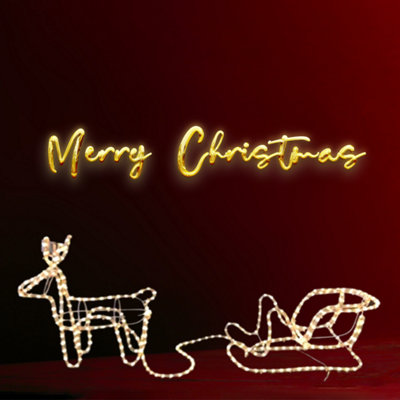 Reindeer & Sleigh Christmas Rope Light