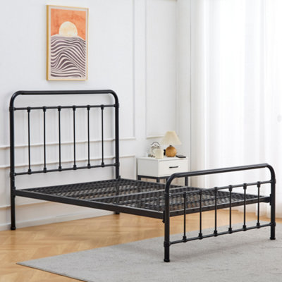 Reinforced Beds, King MELTON BED, Black, 150x200cm, Reinforced Mesh ...