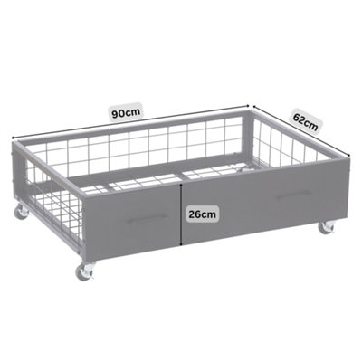 REINFORCED BEDS Metal Storage Drawers, Black, x2 Drawers per Single ...