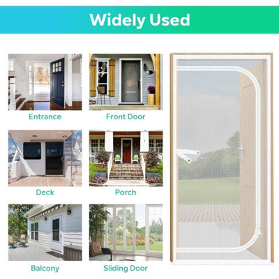 Reinforced Cat Screen Door, 120X220Cm Heavy Duty Pets Proof Screen Door ...