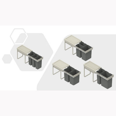 REJS recycle bin, pull out waste bin - W: 400mm (JC601), without front ...