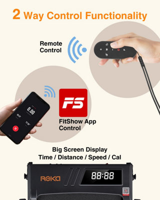 REKA Fitness Home Treadmill, Speed 10km/h, Motor 2.25HP, FitShow App