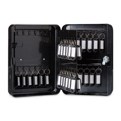 Relaxdays Key Box WallMounted Key Cabinet Metal 48 Hook Storage Garage ...