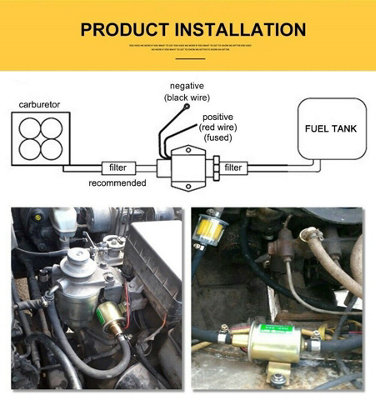 Reliable 12V Electric Low Pressure Fuel Pump - Universal Fit Petrol ...