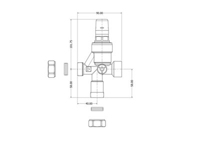 RELIANCE - 3 BAR PRESET PRESSURE REDUCING VALVE - PRED320100
