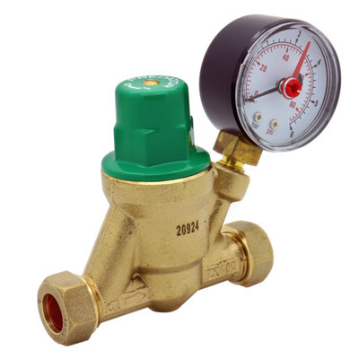 Reliance - Adjustable Pressure Reducing Valve 15mm With Gauge PRED800015