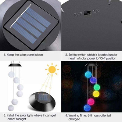 Remarkable Wind Chimes Solar Powered Colour Changing Led Light Garden ...