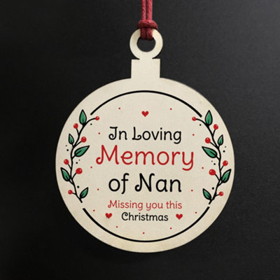 Rememberance Christmas Decoration For Nan In Memory Nan Memorial Gift