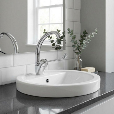 Remer F-Type Faucet Basin Mixer Chrome Plated Tap Extended Lever ...