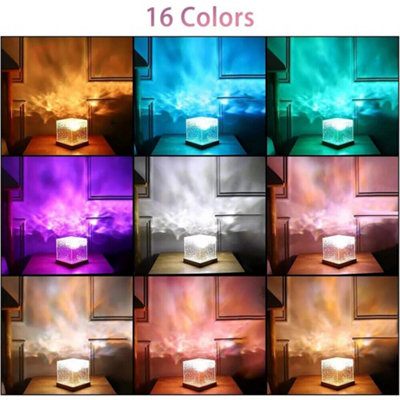 REMOTE AURORA PROJECTOR LAMP CUBE NORTHERN LIGHTS DYNAMIC WATER WAVE ...