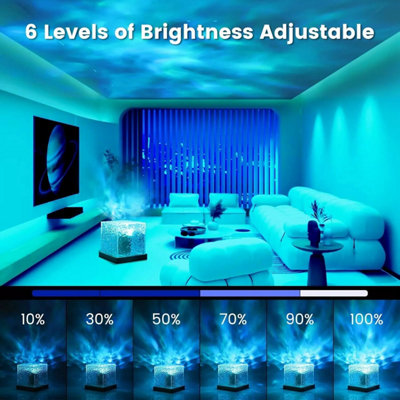 Remote Aurora Projector Lamp Cube Northern Lights Dynamic Water Wave ...