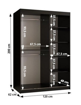 Rena II: Mirrored Sliding Door Wardrobe with Viennese Braid Pattern ...
