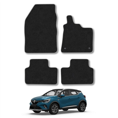 Renault Captur 2020+ Car Mats Grey Trim Carpet Tailored Easy Clean Clips