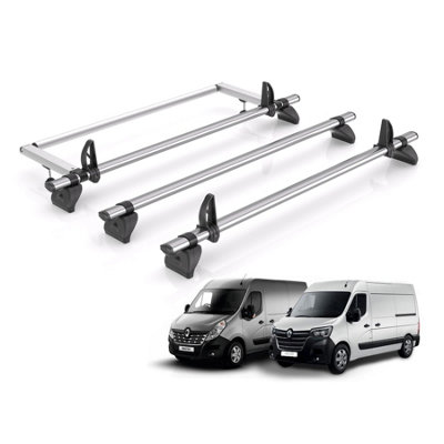 Renault Master Roof Rack For 2010+ Vans 3x Bars + Roller + Loadstops ...