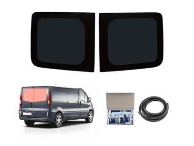 Renault Trafic (2001-2014) Rear Barn Door Dark Tint Van Windows Trim ...