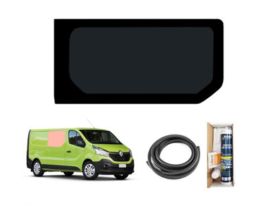 Renault Trafic (2014 +) Right Hand Dark Tint Fixed Glass Window Fitting Kit