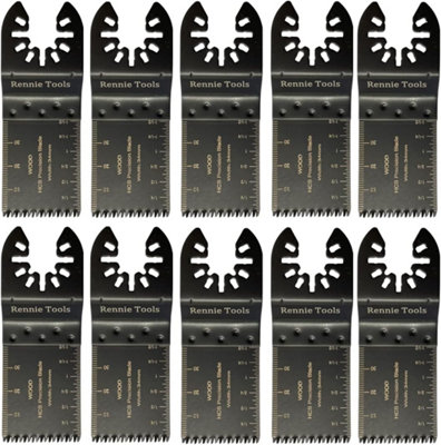 Rennie Tools Pack Of 10 x 34mm Wide Coarse Cut Oscillating Multi Tool ...