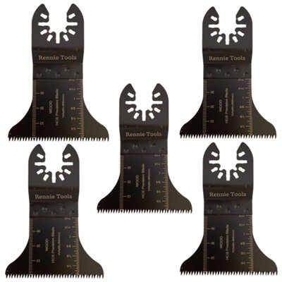 Rennie Tools Pack Of 5 x 65mm Wide Coarse Cut Oscillating Curved Multi ...