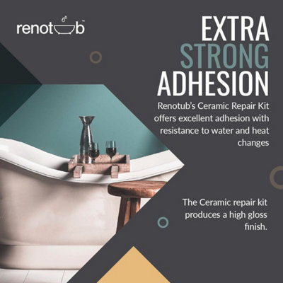 Renotub Repair Filler Kit White For Ceramic Porcelain Bath, Sink, Tub ...