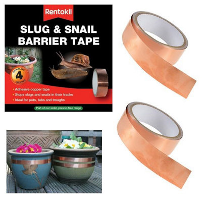 Rentokil Chemical Free Slug Snail Repellent Adhesive Plant Pot Copper ...