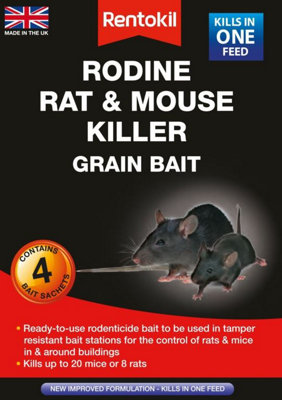 Rentokil - Rodine Rat & Mouse Killer Grain Bait - 4 Sachet