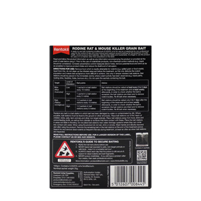 Rentokil - Rodine Rat & Mouse Killer Grain Bait - 4 Sachet