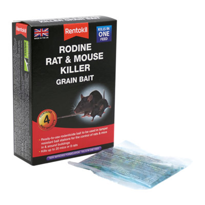Rentokil - Rodine Rat & Mouse Killer Grain Bait - 4 Sachet
