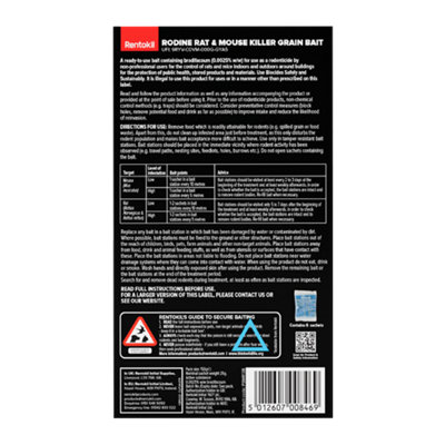Rentokil Rodine Rat & Mouse Killer Grain Bait (6)