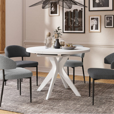 Renzo Extending Modern Dining Table in White Matt