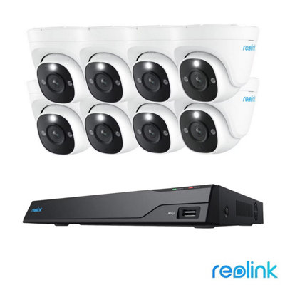 Reolink 12MP (4K+) UHD NVR PoE AI 16 x channel / 8 x Dome Camera Kit ...
