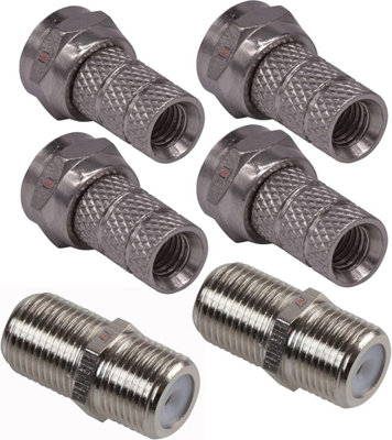 Repair Kit For Sky Cable Q +Hd Twin Coax - 4 F Connector & 2 Joining ...