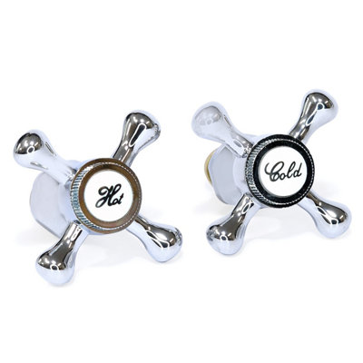 Replacement Hot and Cold Victorian Style Cross Head Hot & Cold Taps ...