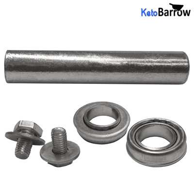 Replacement Wheelbarrow Axle Set with 20mm Roller Bearings 110mm 19mm Axle