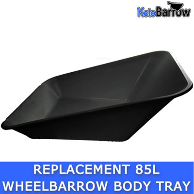 Replacement Wheelbarrow Body Tray - Universal Barrow Pan - 85L - Black