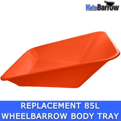 Replacement Wheelbarrow Body Tray - Universal Barrow Pan - 85L - Orange