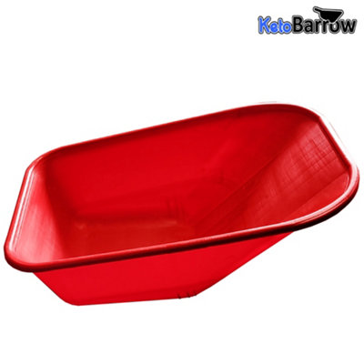 Replacement Wheelbarrow Tray Plastic Pan - 110L - Red
