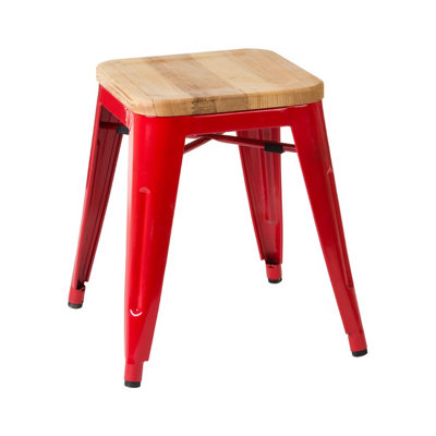 Replica Aldgate Red Powder Coated Finish Large Stool | DIY at B&Q