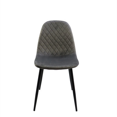 Requena Set of 4 Velvet Dining Chairs with Metal Legs for Office ...