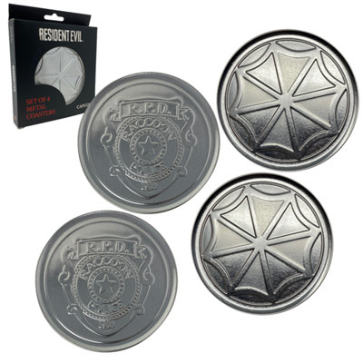 Resident Evil Set of 4 Embossed Metal Coasters