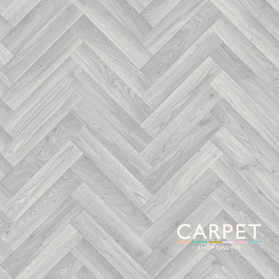 Resilia Floors Oak Chevron Grey Wood Effect Vinyl Floor 2m x 3m