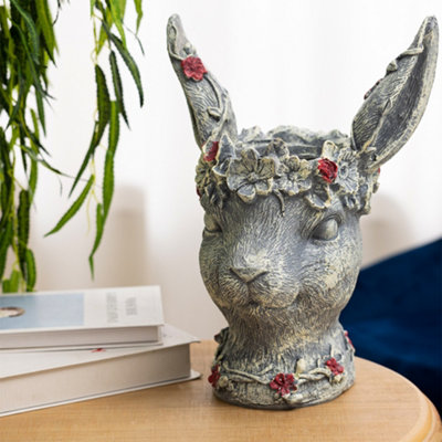 Resin Animal Bunny Rabbit Statue Hare Figurine Ornament 370 mm