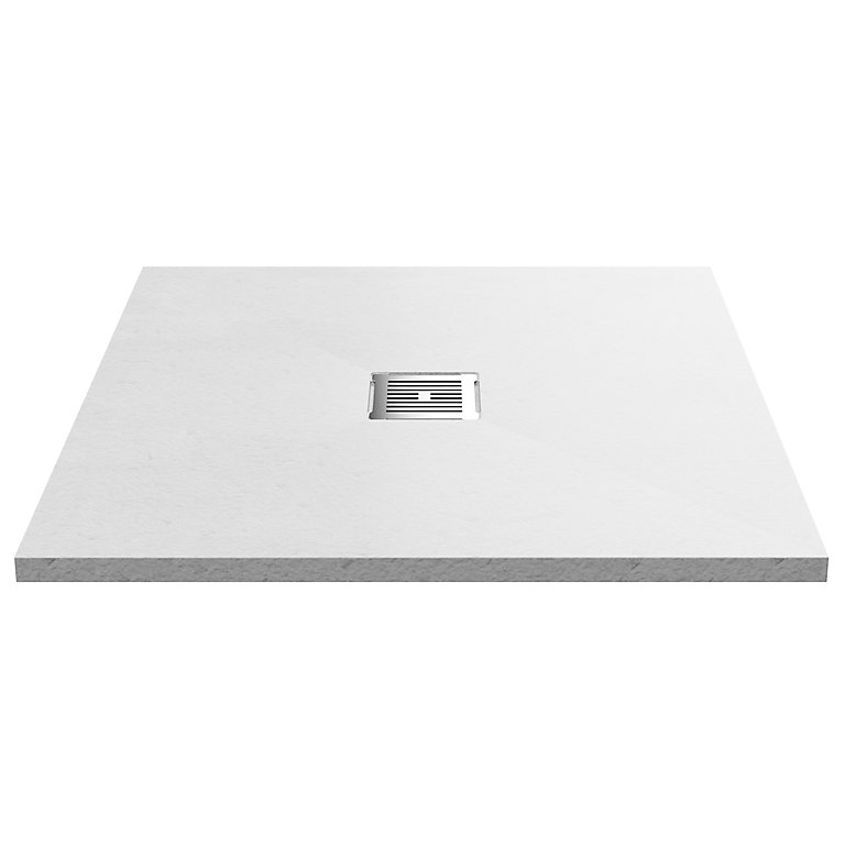 Resin Slimline Square Shower Tray (Waste Not Included) - 900mm - Slate ... Resin Slimline Square Shower Tray (Waste Not Included) - 900mm - Slate ...