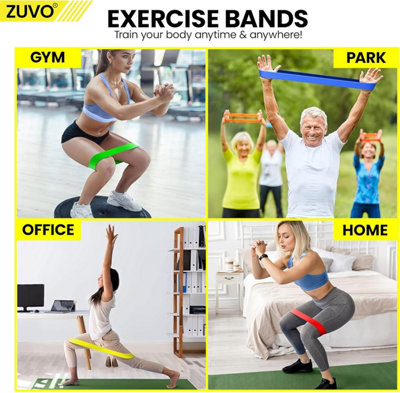 RESISTANCE BANDS WOMEN & MEN - SET OF 5 - PERFECT GYM EQUIPMENT - SKIN ...